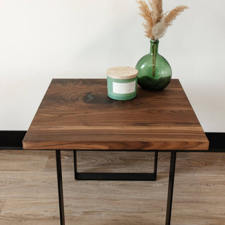 The Black Walnut U-shaped End Table - Fargo Woodworks