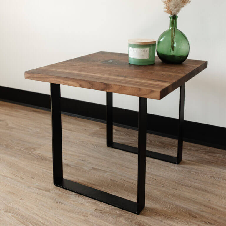 The Black Walnut U-shaped End Table - Fargo Woodworks