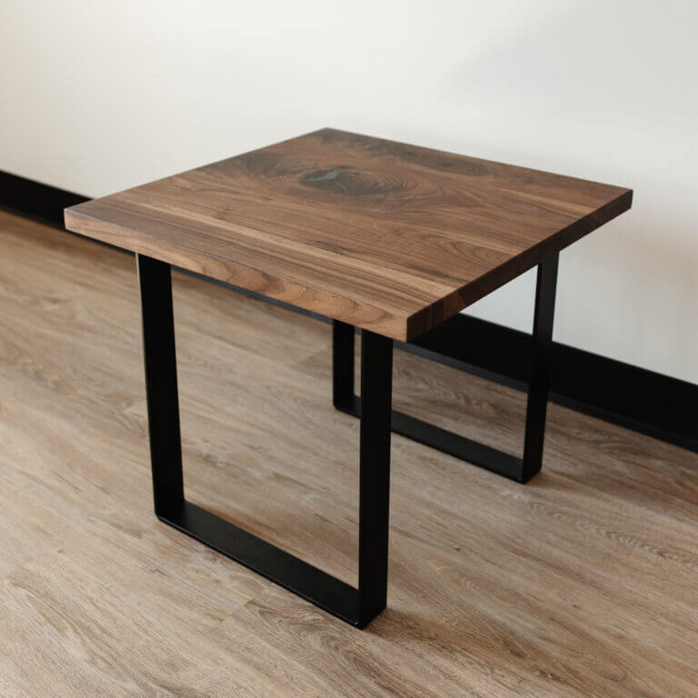The Black Walnut U-shaped End Table - Fargo Woodworks