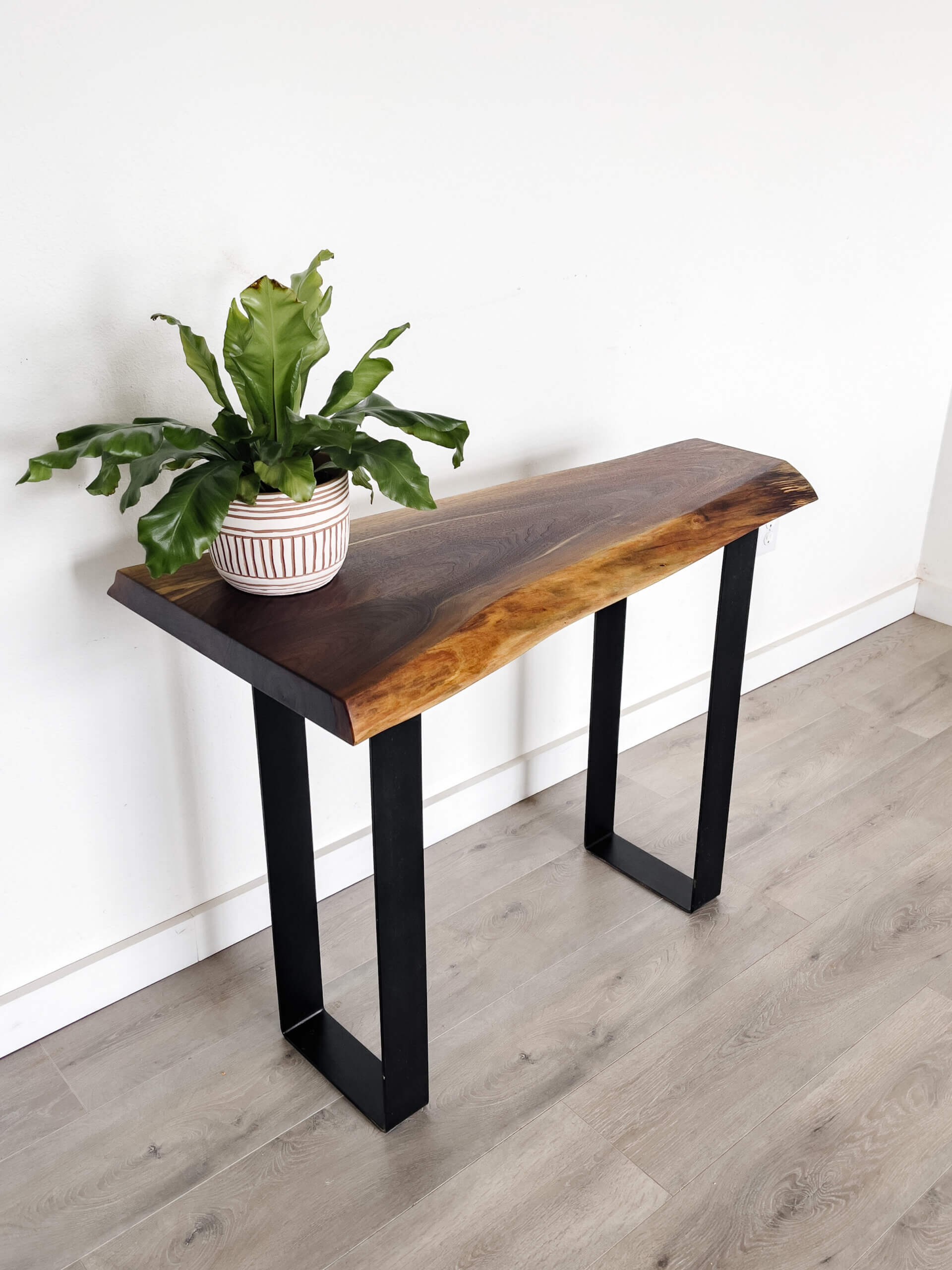 Live Edge Wood Entry Table Live Edge Console Table With Hairpin Legs,
